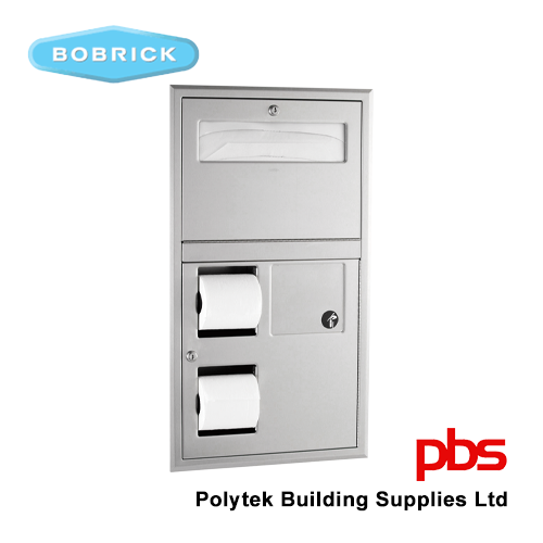 BOBRICK B35745 Recessed Seat-Cover Dispenser, Sanitary Napkin Disposal ...